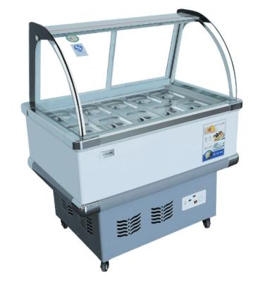 China Fruit lo display cabinet frozen refrigerator cabinet four fruit soup crisper clear cooling for sale