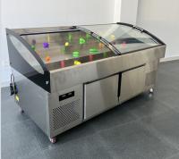 China Ladder ice table seafood barbecue display commercial order fruit fishing preservation cabinet for sale