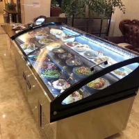 China Ladder ice table seafood barbecue display commercial order fruit fishing preservation cabinet for sale