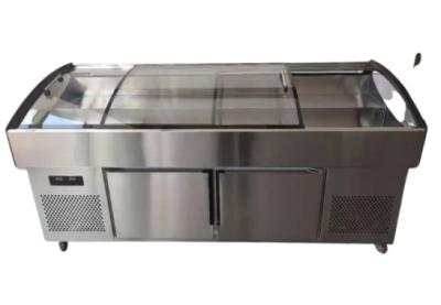 China Stainless steel stepped display cabinet refrigeration refrigeration facilities for sale