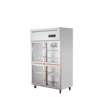 China Double door large capacity commercial glass door stainless steel reefer freezer for sale