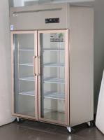 China Double door large capacity commercial glass door stainless steel reefer freezer for sale