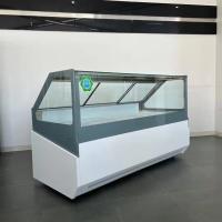 China Trapezoidal duck neck shows commercial fresh-keeping refrigerated straight freezer for sale