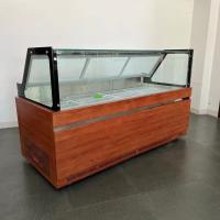 China Trapezoidal duck neck shows commercial fresh-keeping refrigerated straight freezer for sale