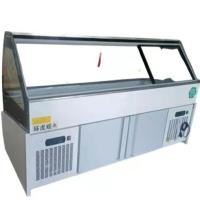 China Trapezoidal duck neck shows commercial fresh-keeping refrigerated straight freezer for sale