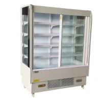China Supermarket fruit shop vegetable shop preservation display commercial with door curtain cabinet for sale
