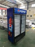 China Family supermarket Commercial Two door glass door freezer Drinks fridge affordable for sale