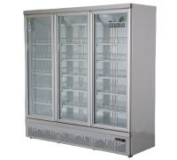 China Vertical air-cooled refrigerated three door glass large capacity beverage cabinet for sale