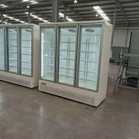 China Vertical air-cooled refrigerated three door glass large capacity beverage cabinet for sale