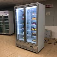 China Double door glass door stainless steel air-cooled large capacity beverage cabinet for sale