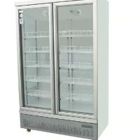 China Double door glass door stainless steel air-cooled large capacity beverage cabinet for sale