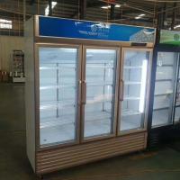 China Stainless Steel Beverage Glass Door Display Freezer Refrigerated Cold Beer Drink for sale