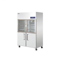 China Upper Double Glass Door Stainless Steel Freezer 4 Door Commercial for sale