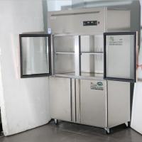 China Upper Double Glass Door Stainless Steel Freezer 4 Door Commercial for sale