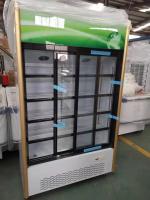 China 2/3 Sliding Door Beverage Commercial Display Cabinets Green Series Air Cooled for sale