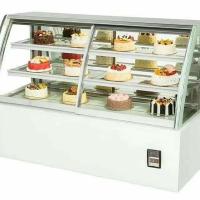 China Curved Front Face Refrigerated Display Cabinet Air Cooled Cake Fresh Keeping for sale