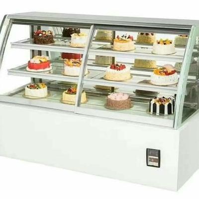China Curved Front Face Refrigerated Display Cabinet Air Cooled Cake Fresh Keeping for sale