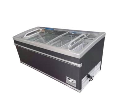 China Seafood Fish Glass Door Display Freezer Low Temperature Commercial for sale