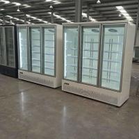 China 2 / 3 Door Air Cooled Refrigerated Display Cabinet White Commercial Large Capacity for sale