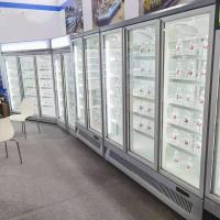 China 2 / 3 Door Air Cooled Refrigerated Display Cabinet White Commercial Large Capacity for sale