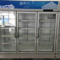 China Blue Direct Cooled Beverage Display Cabinet Double Door Fresh Keeping Cabinet for sale