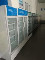 China Blue Direct Cooled Beverage Display Cabinet Double Door Fresh Keeping Cabinet for sale