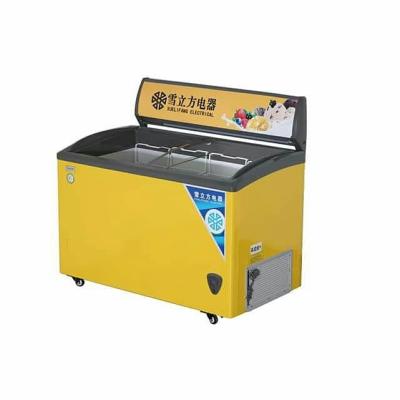 China Double sliding glass Door Ice Cream Display Chest Deep Fridge Freezer for sale