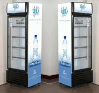 China glass display cabinet door gold series vertical refrigerated preservation beverage cabinet for sale