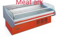 China Stainless Steel Fresh Meat Display Cabinet Glass Front Door Flap Type for sale