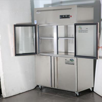 China Double Glass Doors Stainless Steel Freezer Display Cabinet for sale