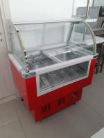 China Ice Cream Dipping Sauce Cabinet Display Fridge Cake Ice Porridge Cabinet Multi Bucket for sale