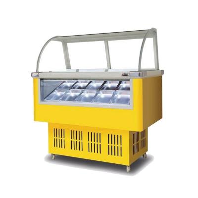 China Ice Cream Dipping Sauce Cabinet Display Fridge Cake Ice Porridge Cabinet Multi Bucket for sale