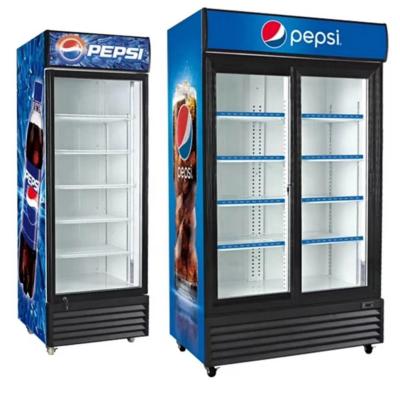 China Family Supermarket Commercial Two Glass Door Freezer Fridge Affordable for sale