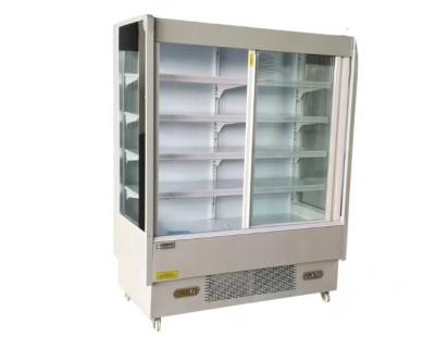 China Fruit Vegetable Shop Preservation Display Cabinet Commercial With Door Curtain for sale