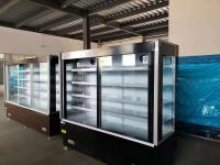 China Fruit Vegetable Shop Preservation Display Cabinet Commercial With Door Curtain for sale