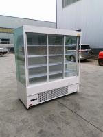 China Fruit Vegetable Shop Preservation Display Cabinet Commercial With Door Curtain for sale