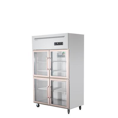 China Commercial Glass Door Stainless Steel Freezer Large Capacity for sale