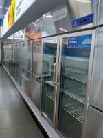 China Fresh Food Meat Ice Cream Double Glass Door Refrigerated Freezer for sale