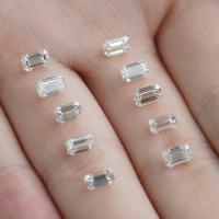 China Synthetic Diamonds Melee HPHT 2.0-3.3 To 2.9-4.5mm White Emerald Shape DEF Color VVS Clarity for sale