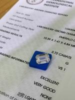 China 3.72CT Lab Created Emerald Cut Diamond VS1 G EX N IGI Certificated for sale