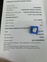 China 3.01ct VS2 G Lab Grown Diamond Cushion Cut For Jewelry Making for sale
