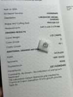 China 2.02CT D VS1 EX VG CVD Grown Brilliance Diamonds Princess Cut IGI Certificated for sale