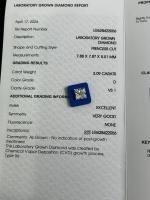 China 3.09CT D Color VS1 Clarity EX VG CVD Princess Lab Grown Diamonds for sale