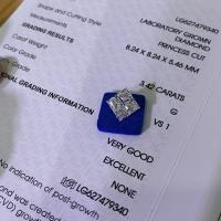China 3.42CT G VS1 EX VG CVD Lab Grown Diamonds Princess Cut oEM ODM for sale