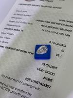China 2.76CT G VS1 EX VG CVD Diamond Pear Cut IGI Certificated LG631444389 for sale