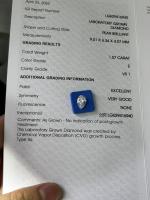 China 1.57CT E VS1 2EX CVD Laboratory Diamonds Pear Cut IGI Certificated for sale