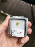 China 0.83ct Lab Made Yellow Diamonds Pear Cut CVD Fancy Yellow Loose VS Diamond for sale