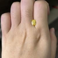China 1.18ct Oval Cut HPHT Lab Diamonds Fancy Vivid Yellow VVS2 2VG N IGI Certificated for sale