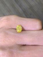 China 1.51ct Lab Grown Diamond Oval Cut HPHT Fancy Vivid Yellow VS1 2EX N for sale