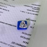 China Synthetic 5.67 Carat Lab Produced Diamonds VS2 Clarity F Color for sale